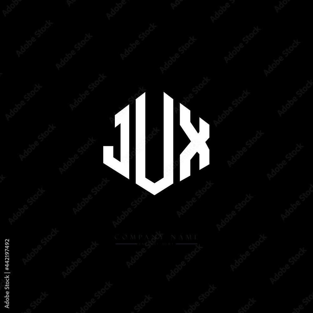 JUX letter logo design with polygon shape. JUX polygon logo monogram ...