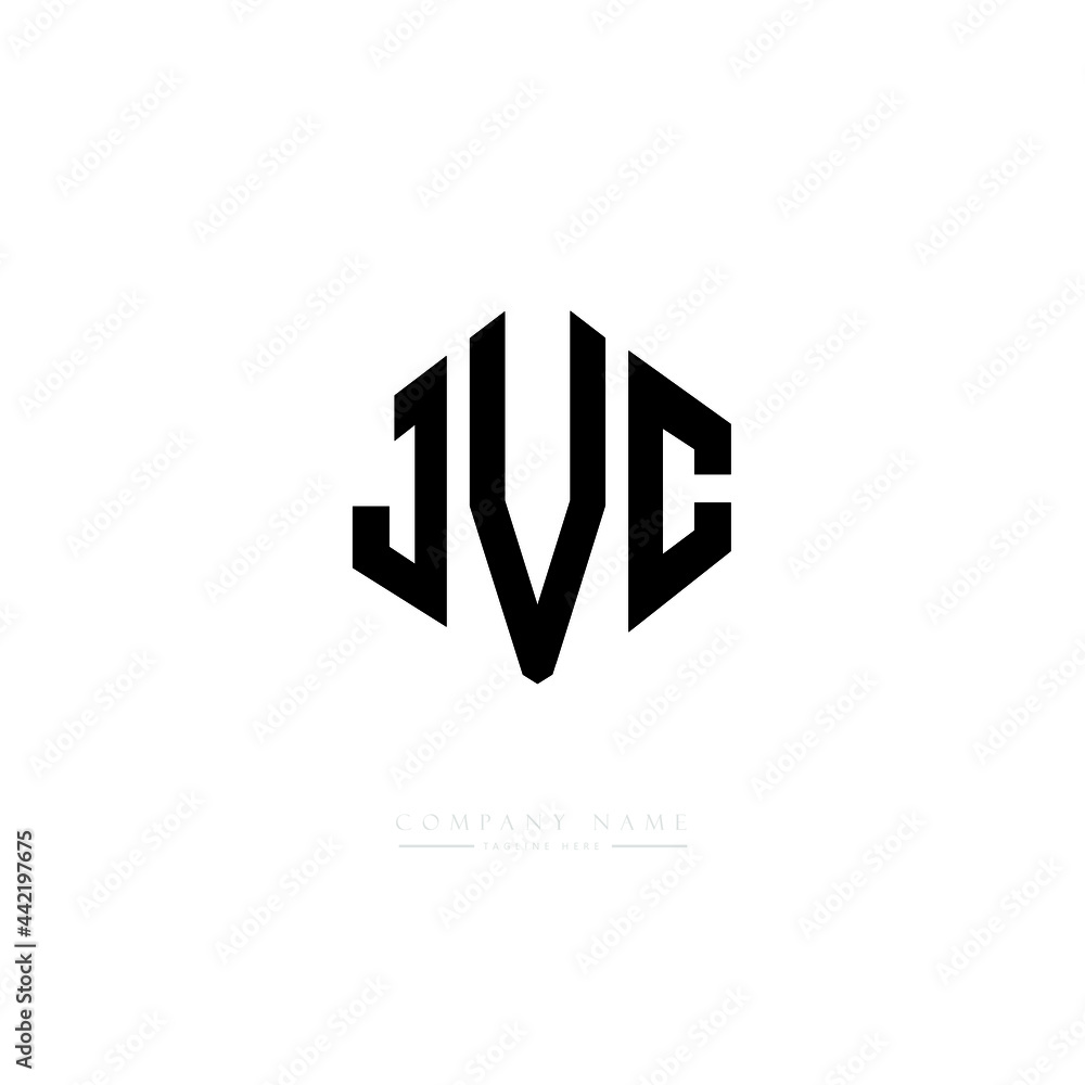 JVC letter logo design with polygon shape. JVC polygon logo monogram ...