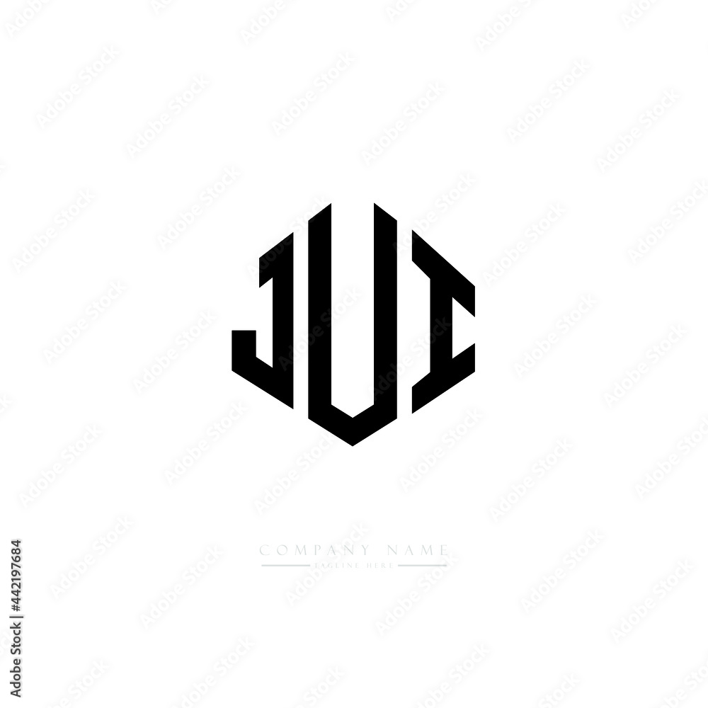 JUI letter logo design with polygon shape. JUI polygon logo monogram ...