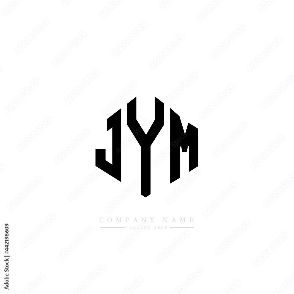 JYM letter logo design with polygon shape. JYM polygon logo monogram ...