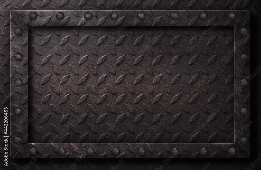 Old iron plate background image template And rust. The surface is rough ...