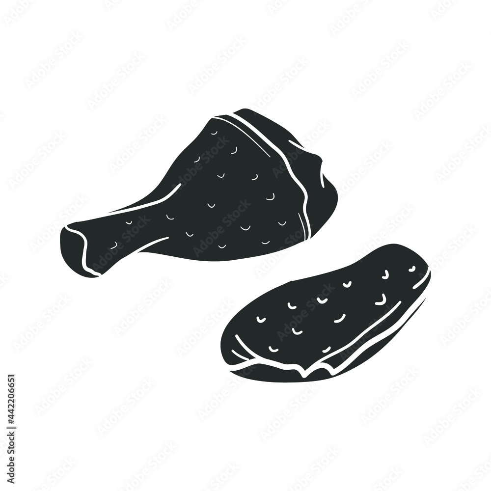 Chicken Wings Icon Silhouette Illustration. Fast Food Vector Graphic ...