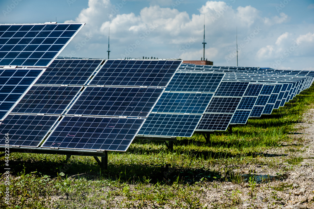Photovoltaic power station, also known as a solar park, solar farm, or ...