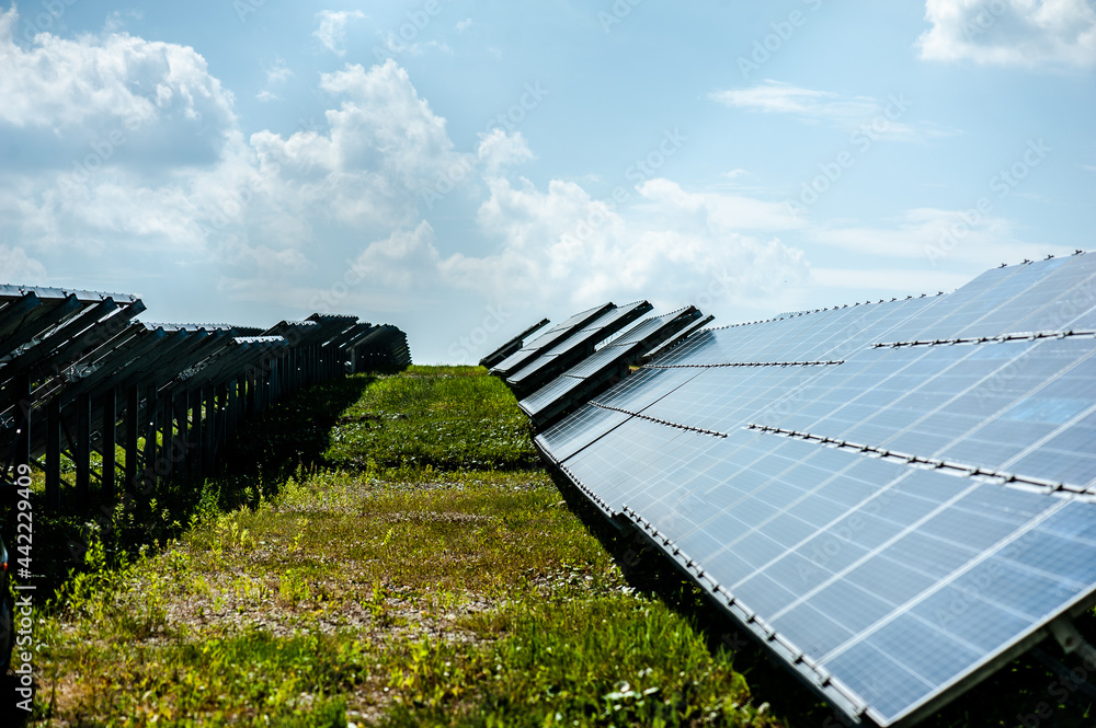 Photovoltaic power station, also known as a solar park, solar farm, or ...