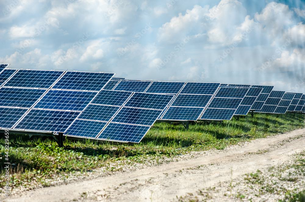 Photovoltaic power station, also known as a solar park, solar farm, or ...