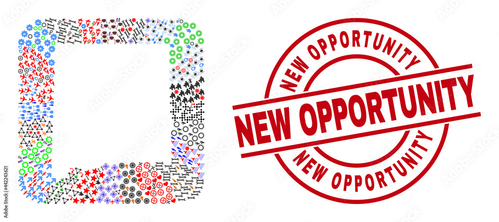 Vector mosaic New Mexico State map of different symbols and New ...