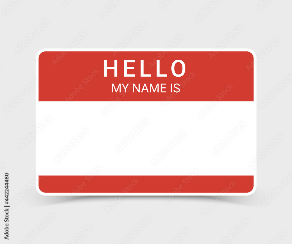 Name tag hello sticker badge. My nametag label vector hello card ...