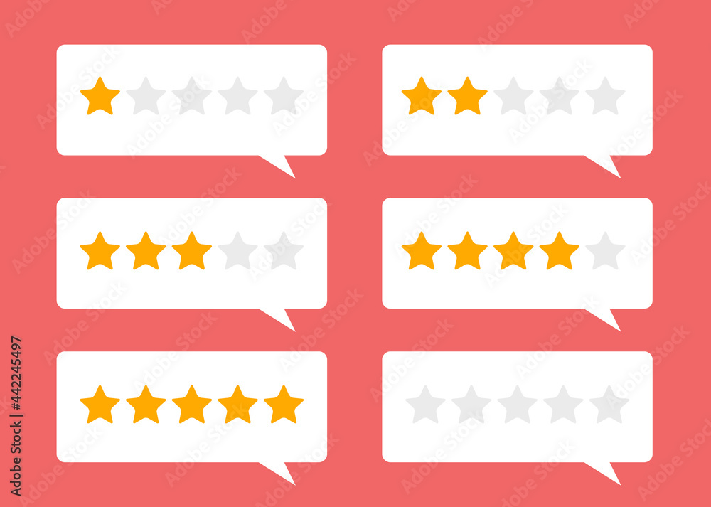 Star vector rate 5 review icon. Five star rate yellow row quality gold ...