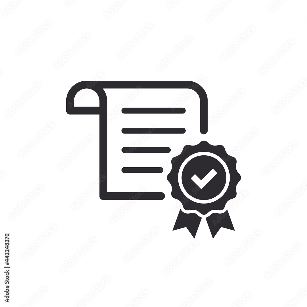 Сertificate icon. Vector certificate icon. License icon. Premium ...