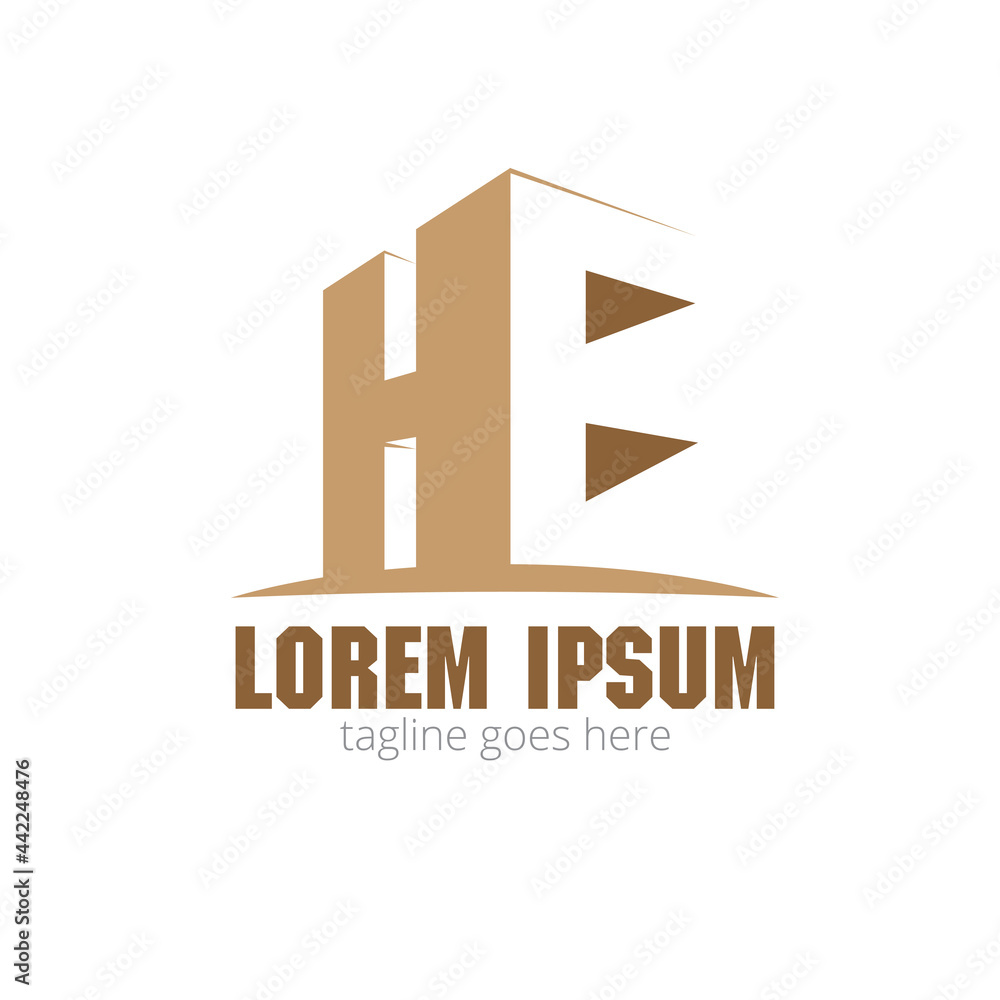 HE letter based symbol vector construction concept Stock Vector | Adobe ...