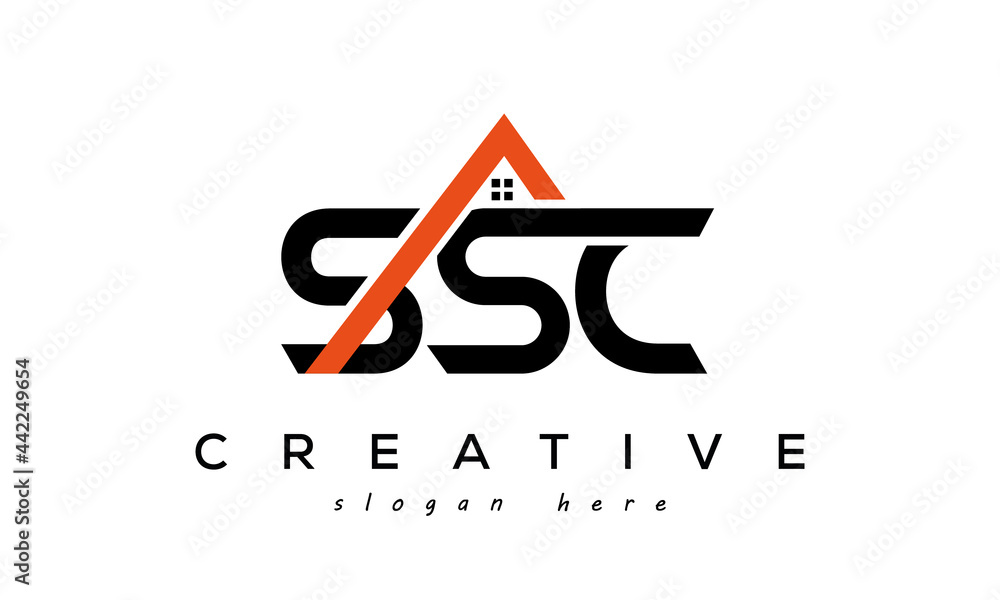 initial SSC letters real estate construction logo vector Stock Vector ...