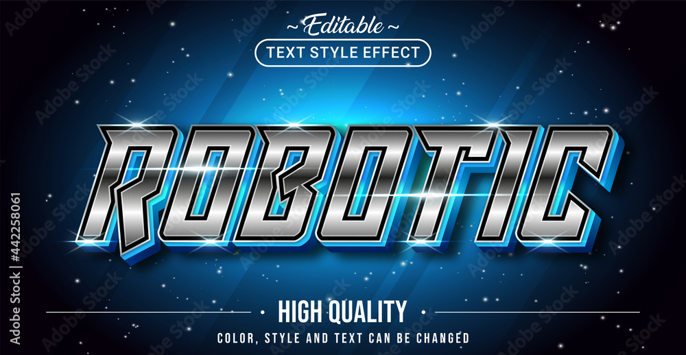 Editable text style effect - Robotic text style theme. Stock Vector ...