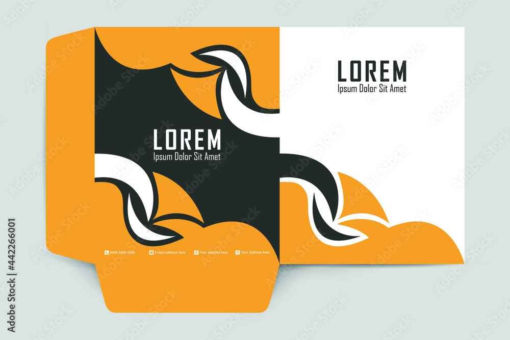 Presentation folder design template. Cover design for folder, brochure ...