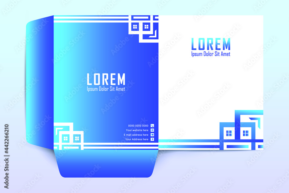 Presentation folder design template. Cover design for folder, brochure ...