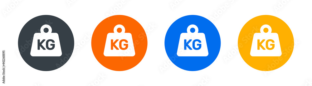 Heavy weight icon vector illustration. Kg weight unit symbol isolated ...