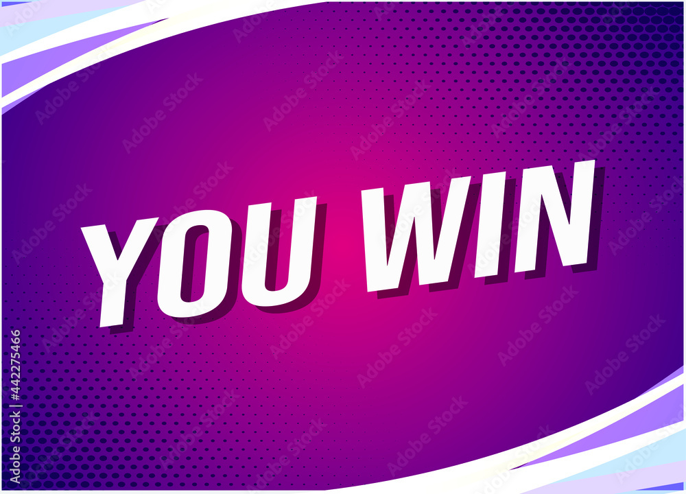 you win word concept vector illustration with modern futuristic style ...