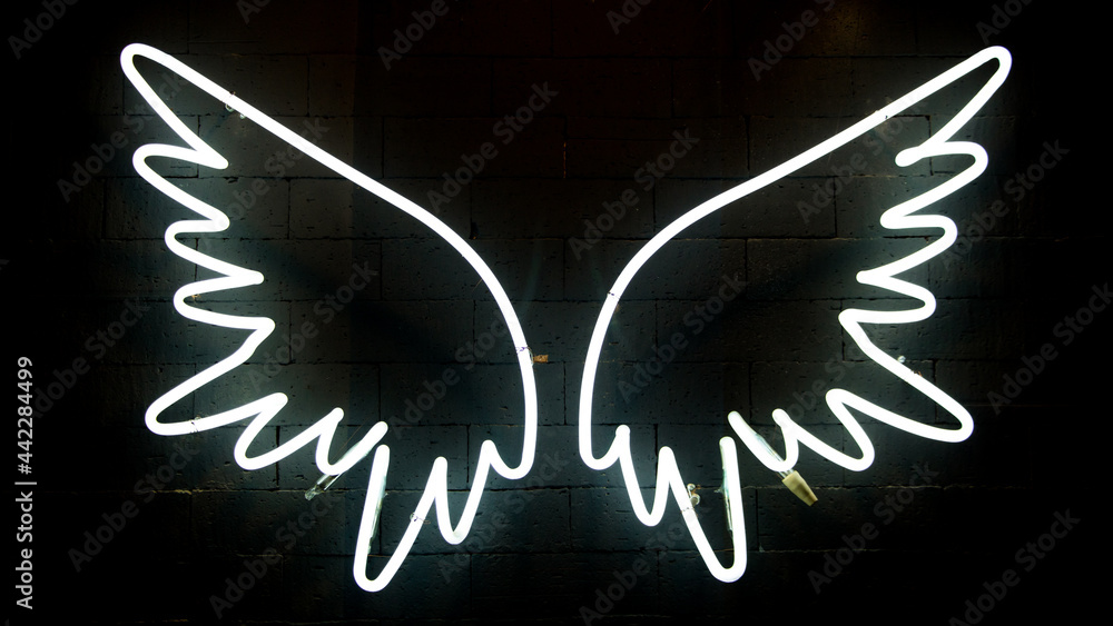Neon Wings Stock Photo | Adobe Stock