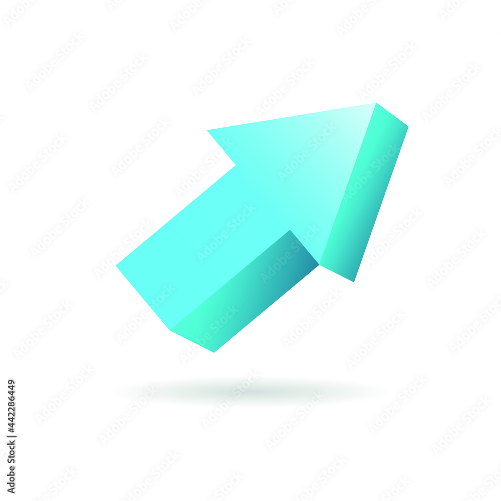 Realistic 3D arrow. Vector design element. Pointer arrow 3d vector ...