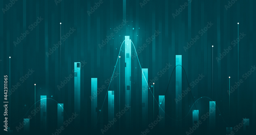 Chart of business data graph diagram and growth financial graphic ...