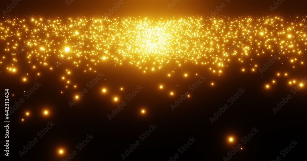 Particle Effect background. Gold effect picture. Stock Illustration ...