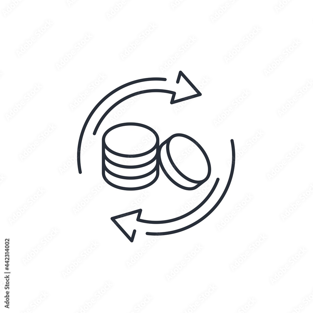 Financial adjustment. Vector linear icon isolated on white background ...