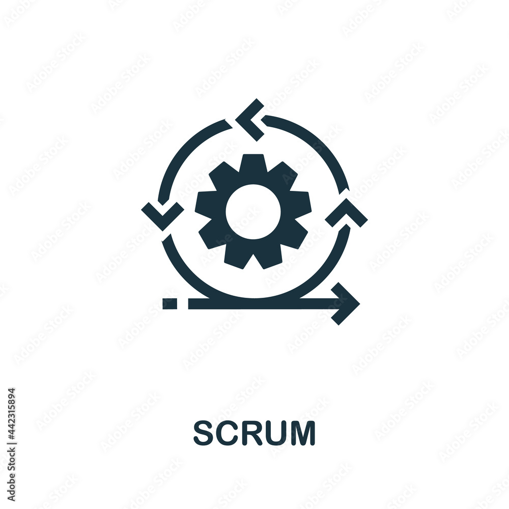 Scrum icon. Simple creative element. Filled monochrome Scrum icon for ...