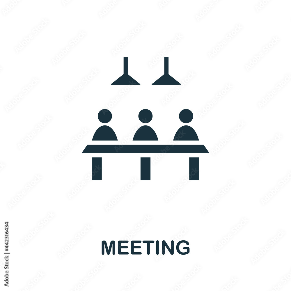Meeting icon. Simple creative element. Filled monochrome Meeting icon ...