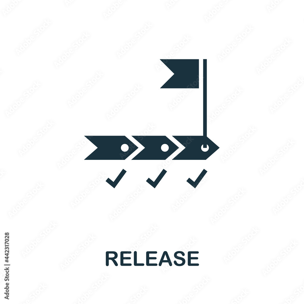 Release icon. Simple creative element. Filled monochrome Release icon ...