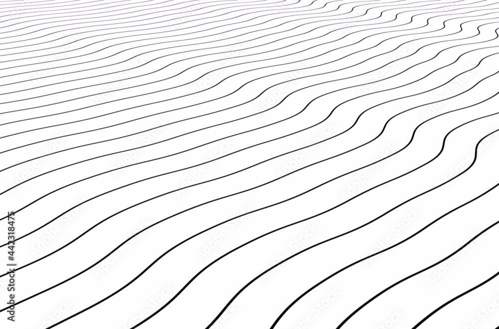 Сurved lines animation. Black lines on white Backdrop. Neutral animated ...