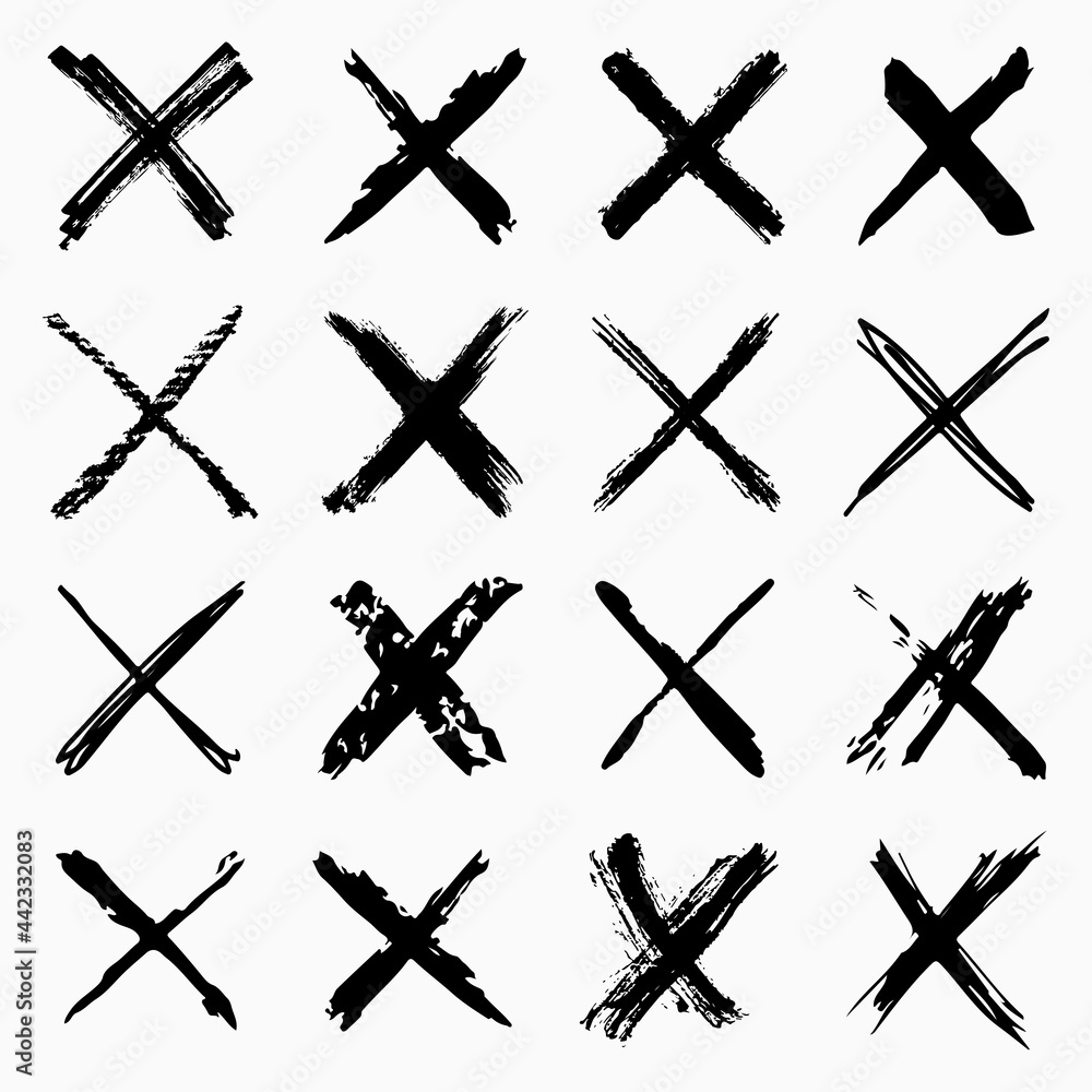 Cross Mark Vector Collection Stock Vector | Adobe Stock