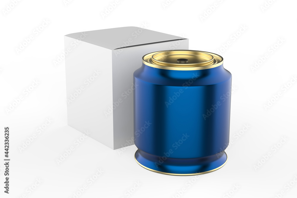 Blank tall tin box food container for dry products - tea, coffee, sugar ...