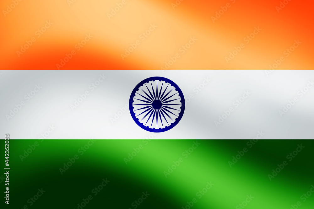 India flag, official colors and proportion correctly. National India ...