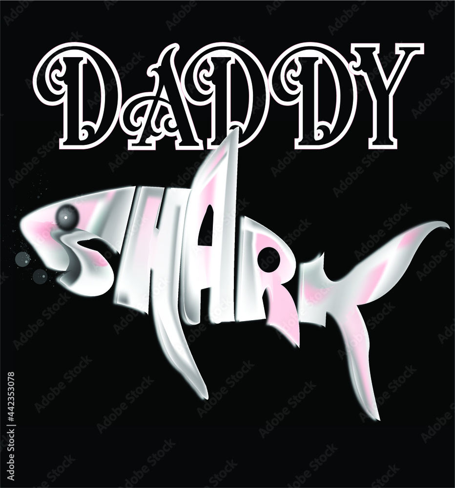 Daddy shark vector t-shirt design Stock Vector | Adobe Stock