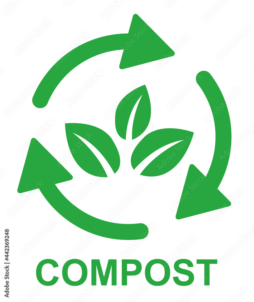picto compost recyclage feuilles 5 Stock Vector | Adobe Stock