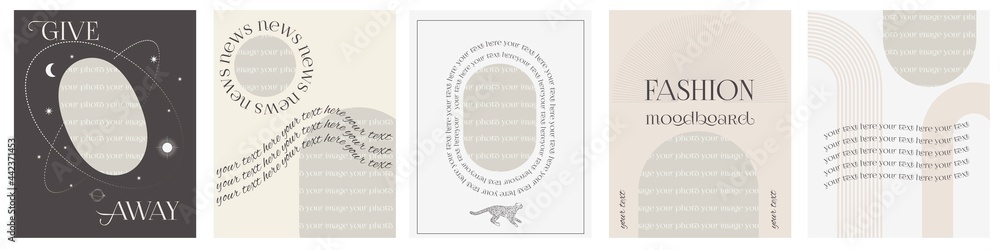 Modern Aesthetic post template. Design backgrounds for social media ...