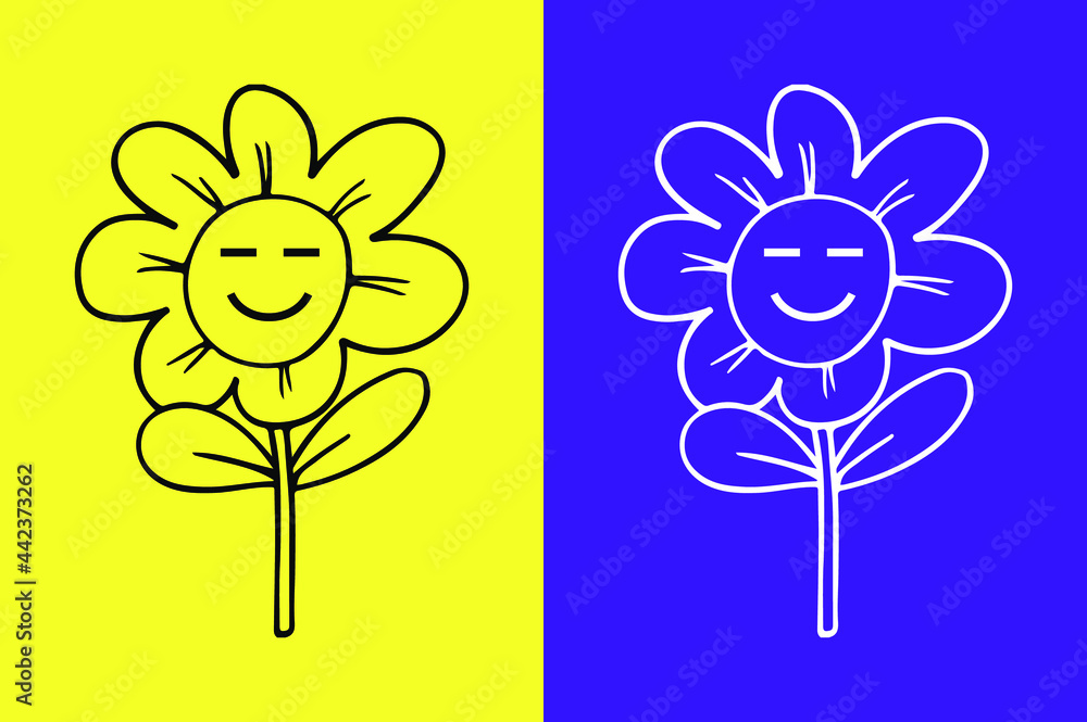 Flower smiling face emoji - Vector file Stock Vector | Adobe Stock