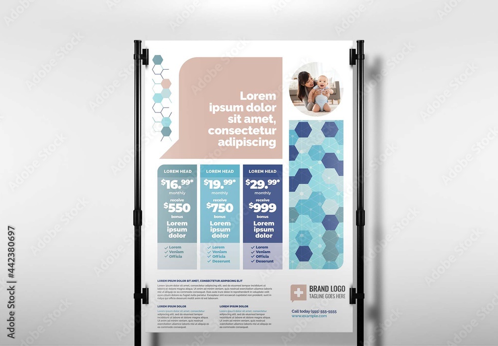 Health Insurance Poster Flyer Layout Stock Template | Adobe Stock