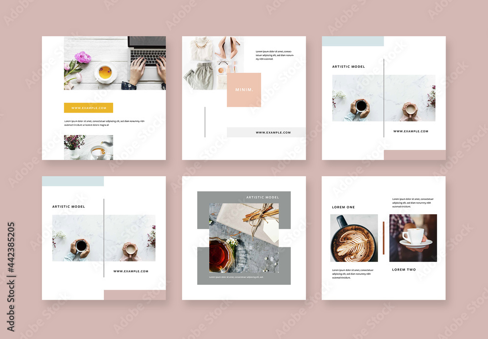 Minimal Social Layouts with Simple Design Structure Stock Template ...