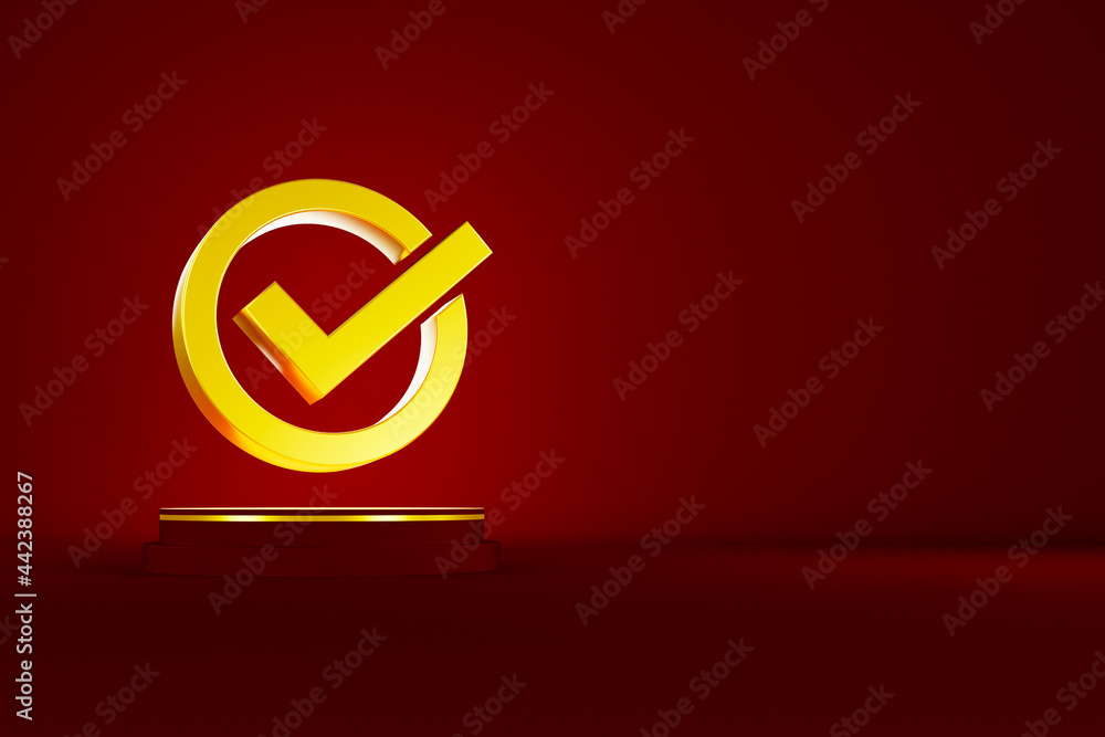 Standard quality control certification assurance guarantee. Check mark ...