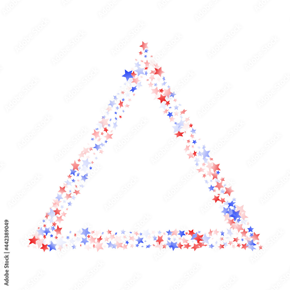 Flying red blue white star sparkles on white vector american patriotic ...