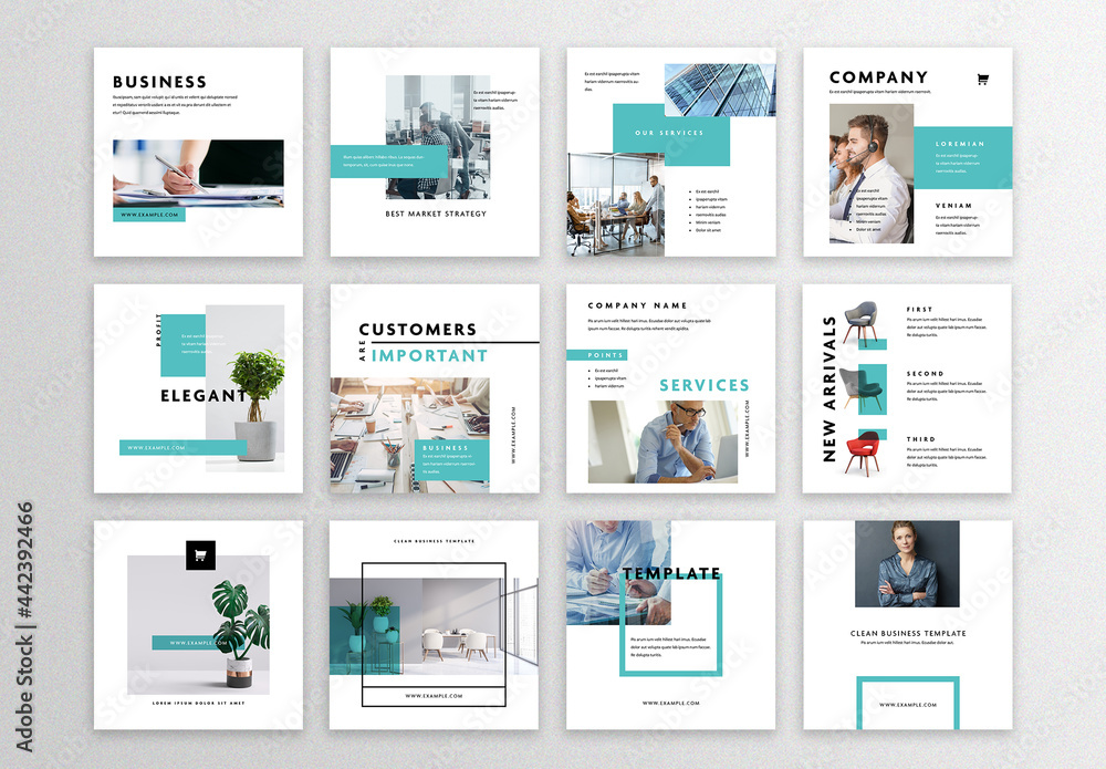 12 Modern Business Social Layouts Stock Template | Adobe Stock