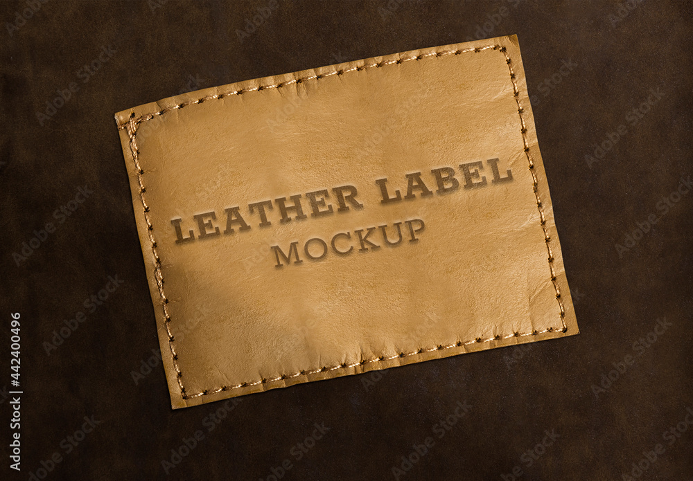 Leather Label Mockup for Apparel Brand Stock Template | Adobe Stock