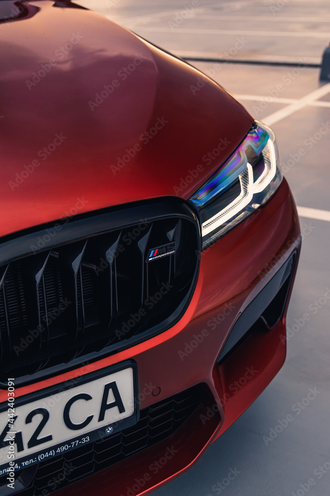 New BMW M5 F90 LCI Competition headlights. Kyiv, Ukraine - June 2021 ...