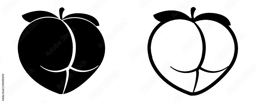 peach butt Stock Vector | Adobe Stock
