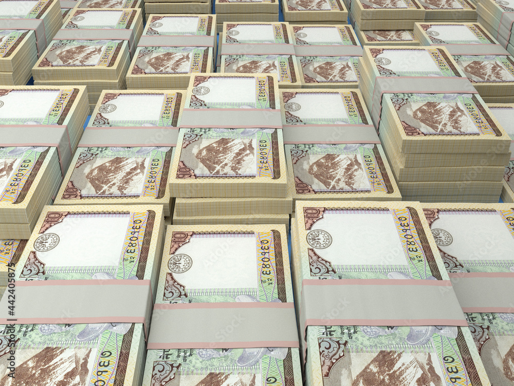 Nepalese money. Nepalese rupee banknotes. 10 NPR Rs bills. foto de ...