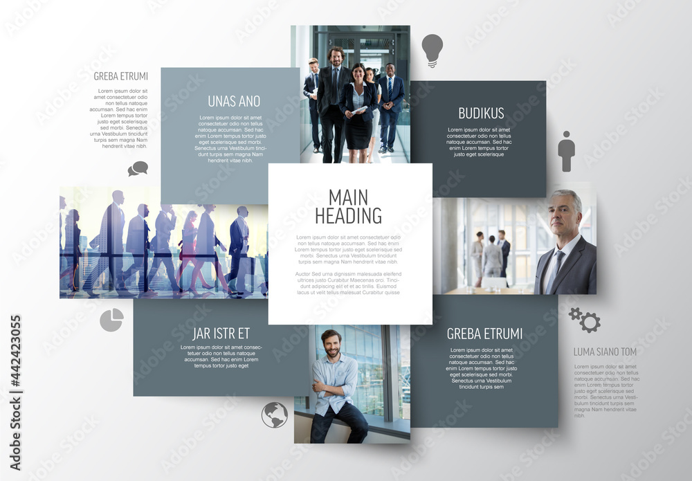 Multipurpose Infographic Layout with Photo Placeholder Stock Template ...