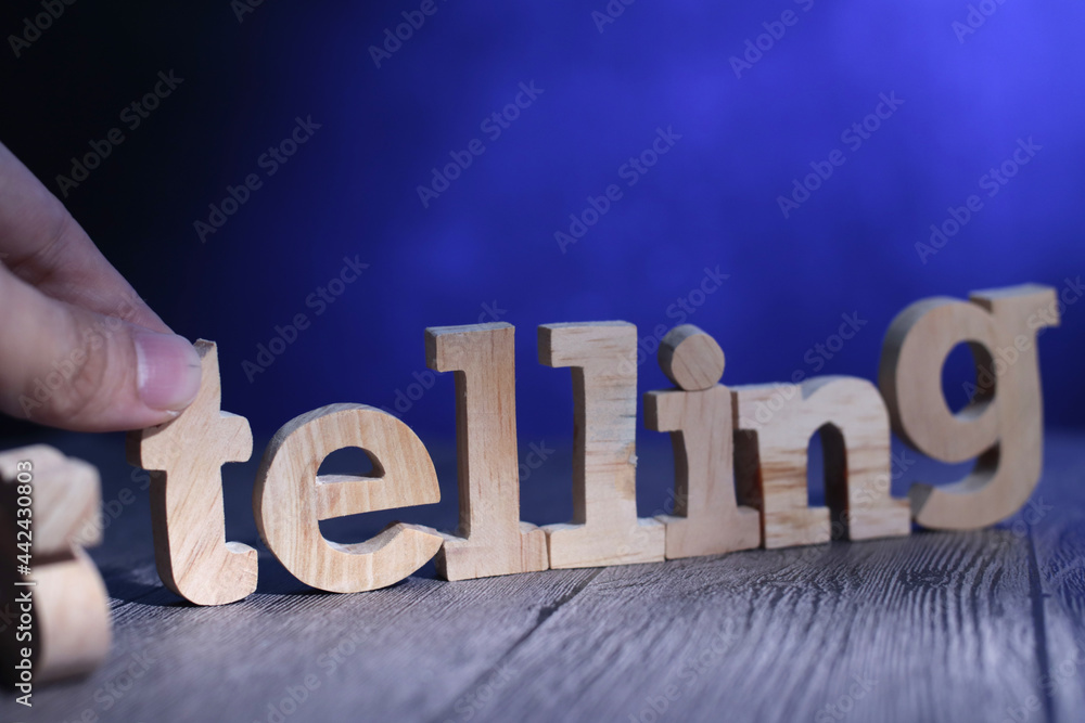 Selling to telling, soft sell strategy by story telling concept, text ...