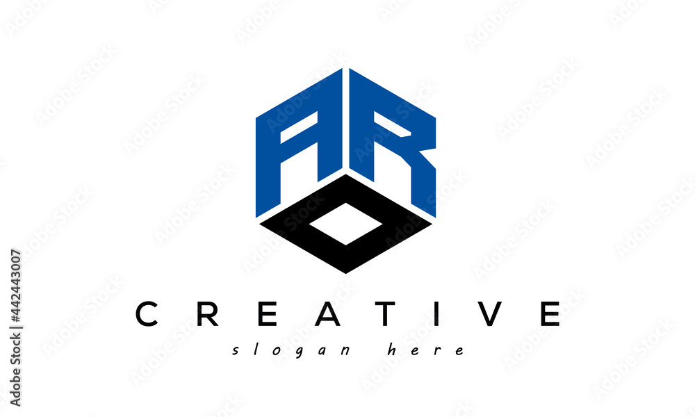 ARO letters creative logo with hexagon Stock Vector | Adobe Stock