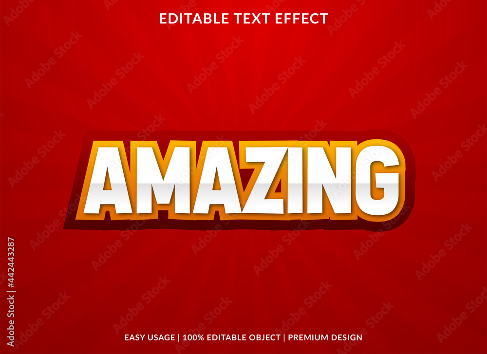 amazing text effect template design with abstract style use for ...