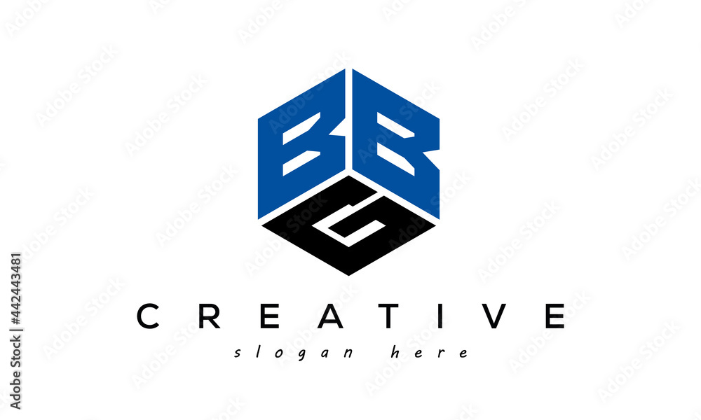 BBG letters creative logo with hexagon Stock Vector | Adobe Stock